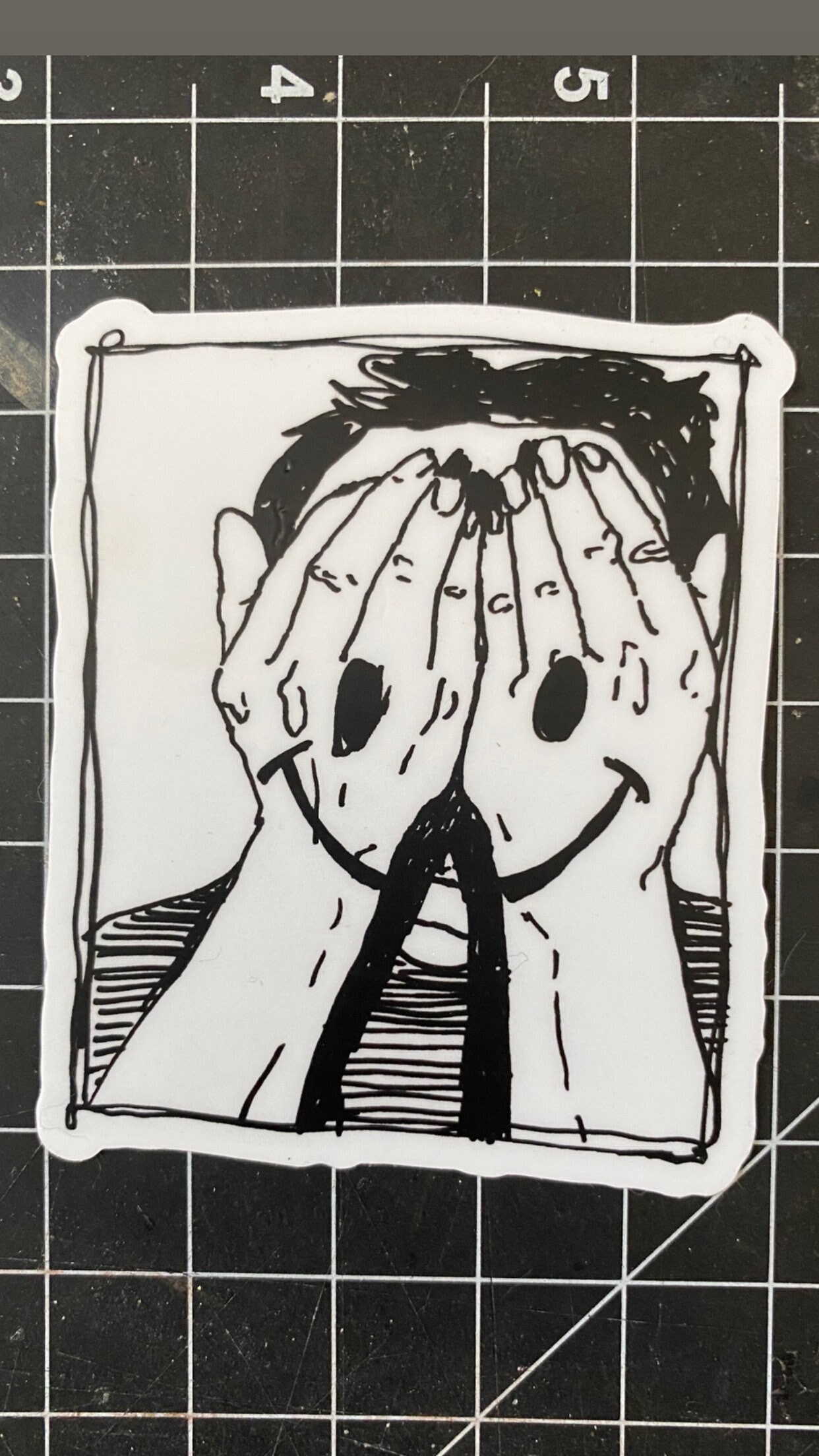 Sticker portrait illustration black and white sticker humorous | Etsy