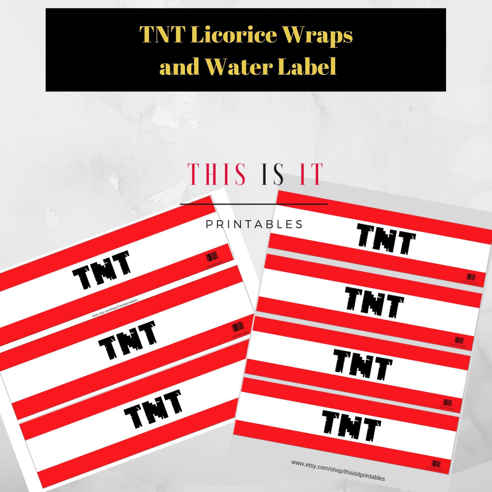 Tnt Licorice Wraps water Bottle Label-licorice Candy Template Gamer ...