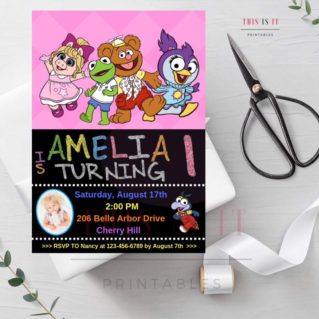 Muppet Birthday Party Invites, Baby Shower babies 1st Birthday ...