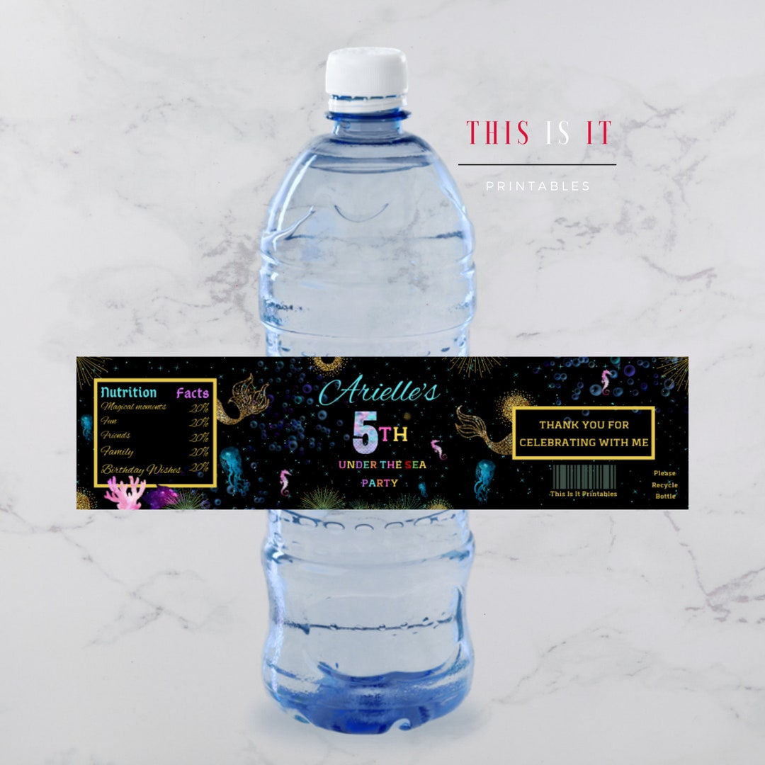 Mermaid Tail Water Labels, Mermaid Tails Party Supplies, Under the Sea ...