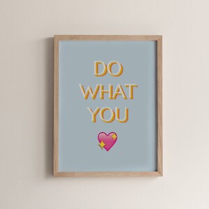 Printable Do What You Love Poster, Minimalist Typographic Art Print ...