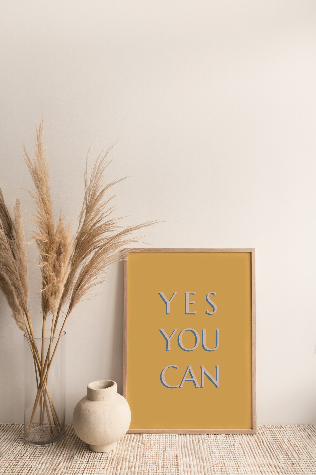 Printable Yellow Quote Poster, Minimalist Typography Poster, Modern ...