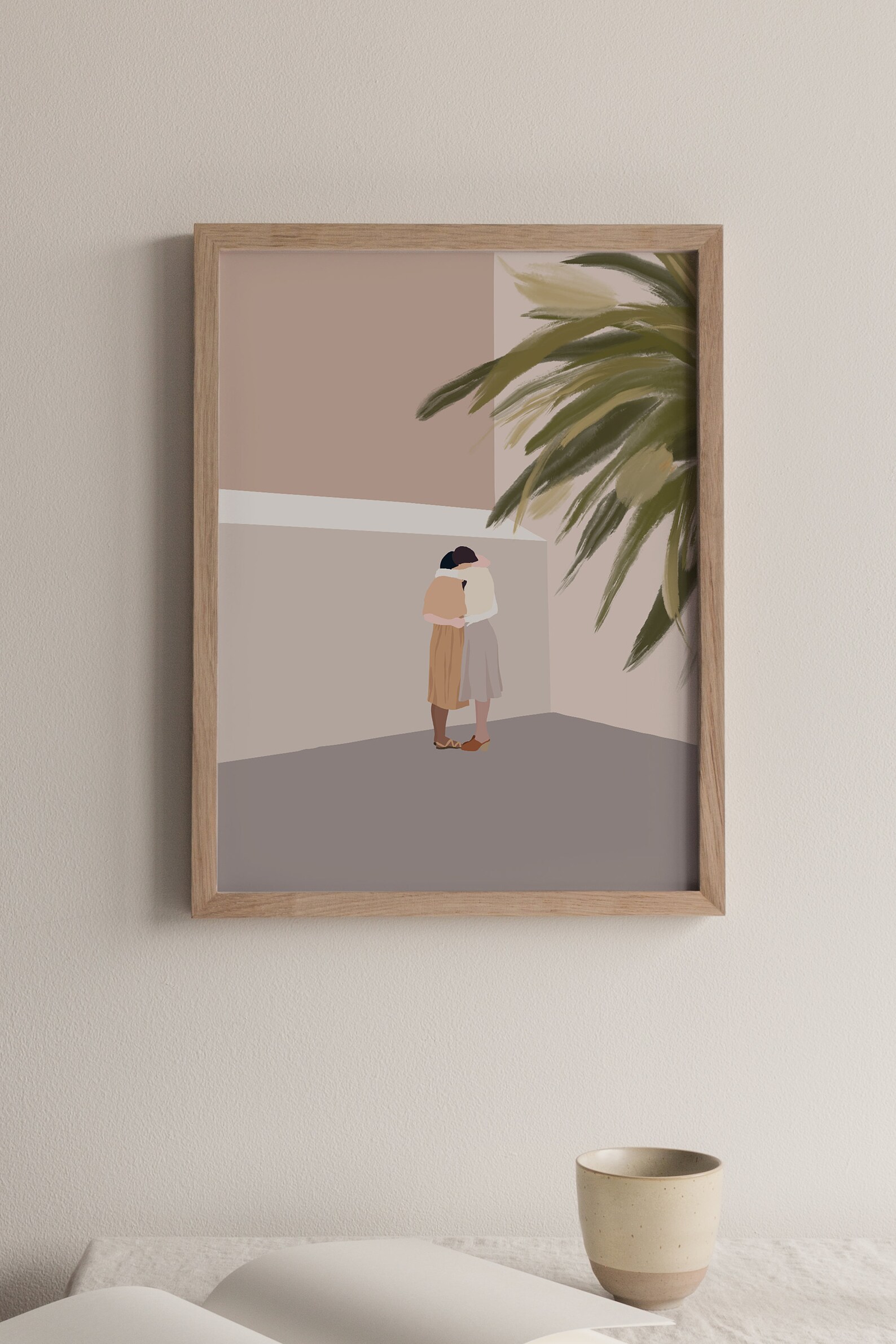 Printable Friends Hugging Poster_minimal Abstract Female Art, Neutral ...