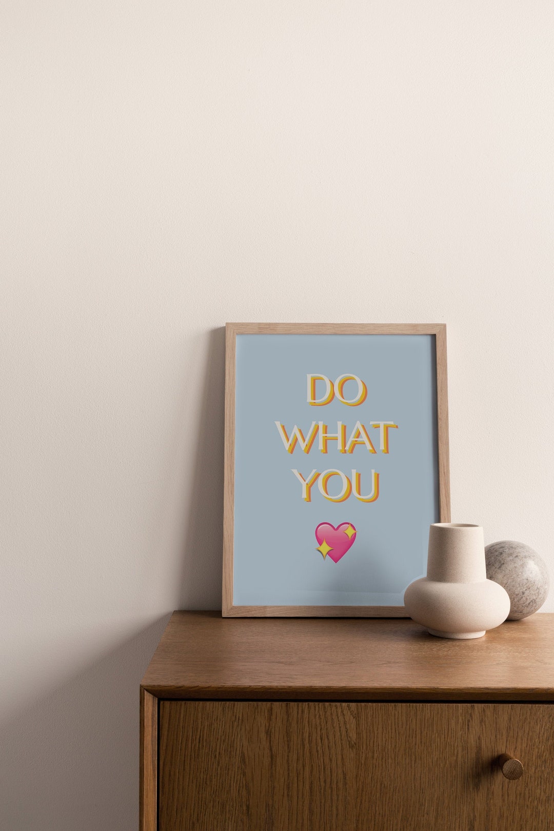 Printable Do What You Love Poster, Minimalist Typographic Art Print ...