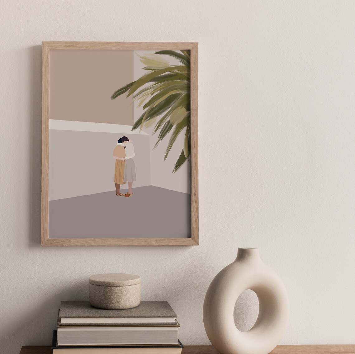 Printable Friends Hugging Poster_minimal Abstract Female Art, Neutral ...