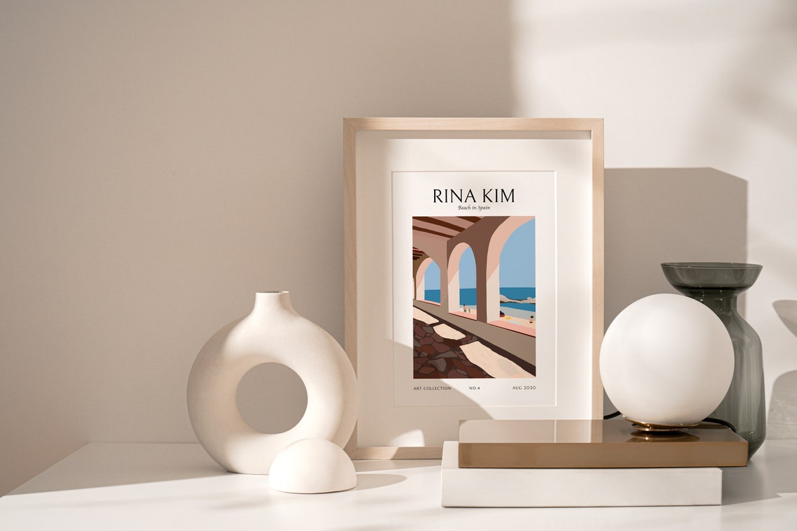 Printable Art Collection No.4, Beach in Spain Poster, Printable Summer ...