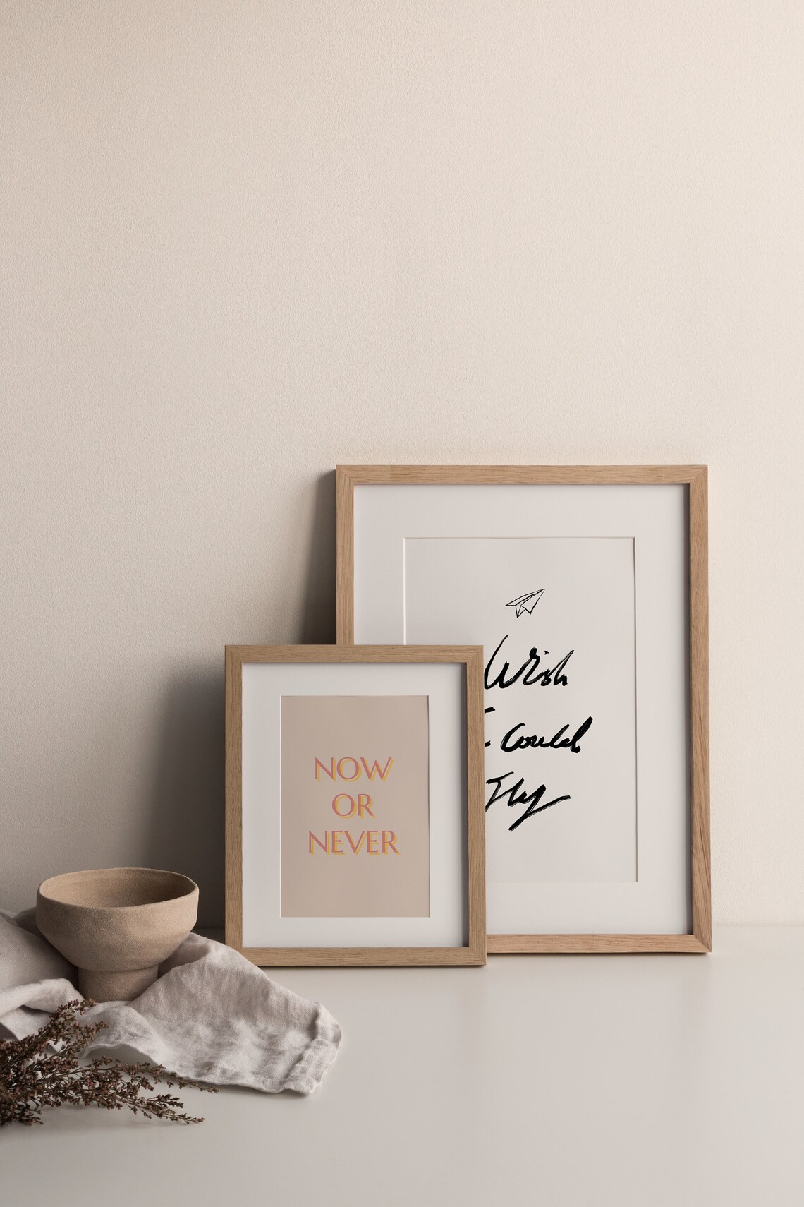 Printable Now or Never Poster, Minimalist Typographic Art Print ...