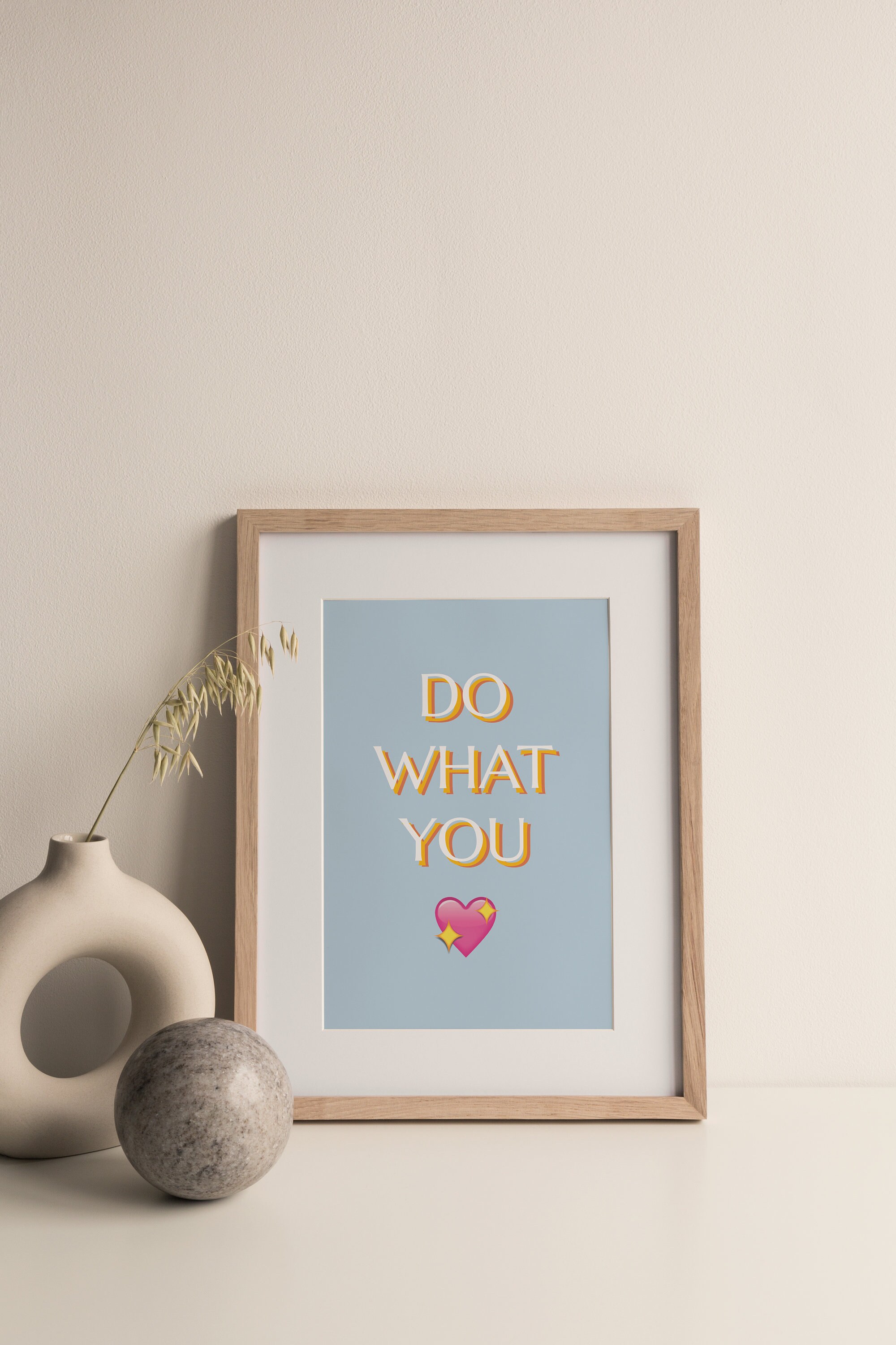 Printable Do What You Love Poster, Minimalist Typographic Art Print ...
