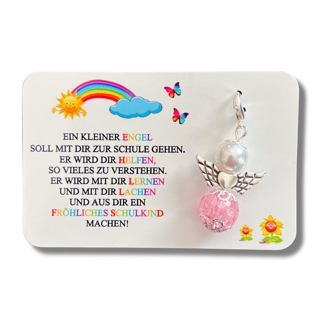 Schulkind 2024 Schutzengel Geschenk Ein kleiner Engel soll.. Mutmacher Glücksbringer Einschulung ...