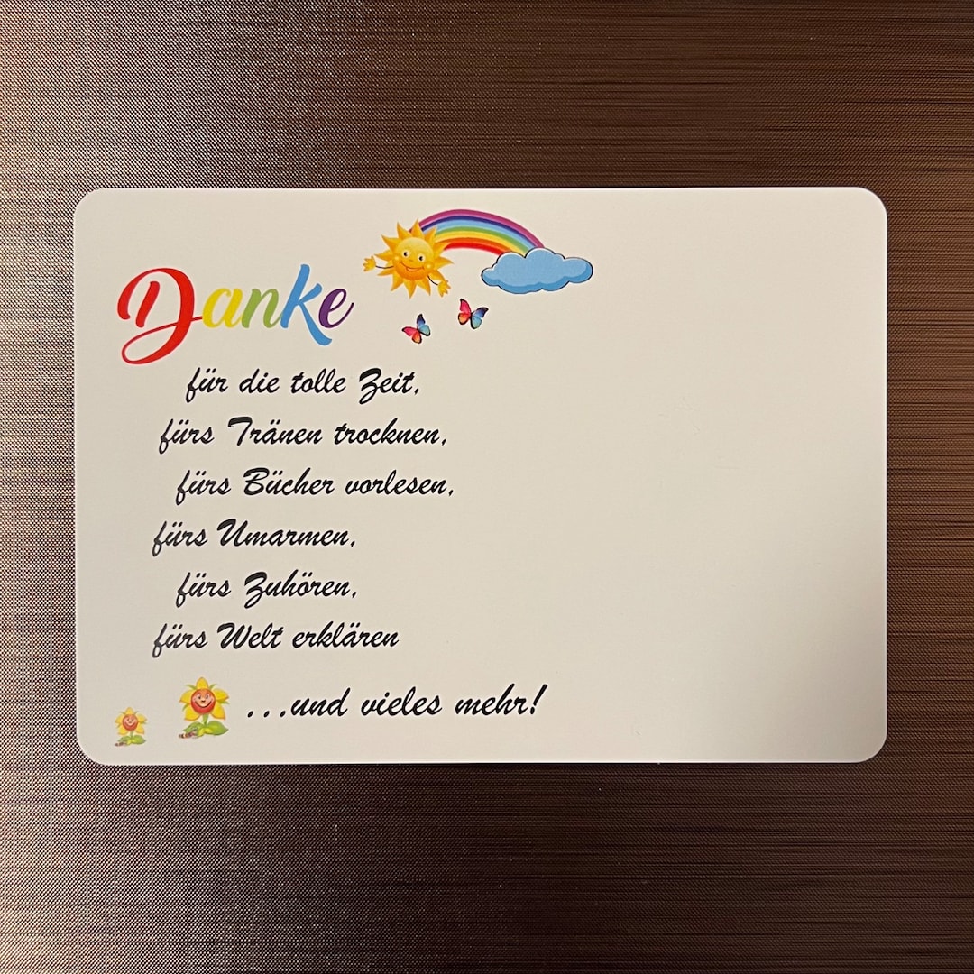 Karte Danke Abschied Kita Kindergarten Erzieherin - Etsy.de