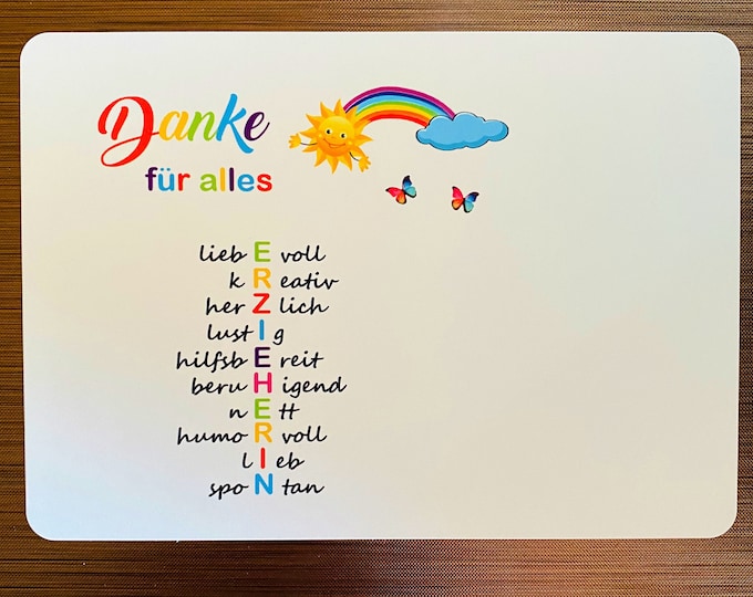 Danke für alles... Karte Abschied Erzieherin Kindergarten Kita - Etsy.de