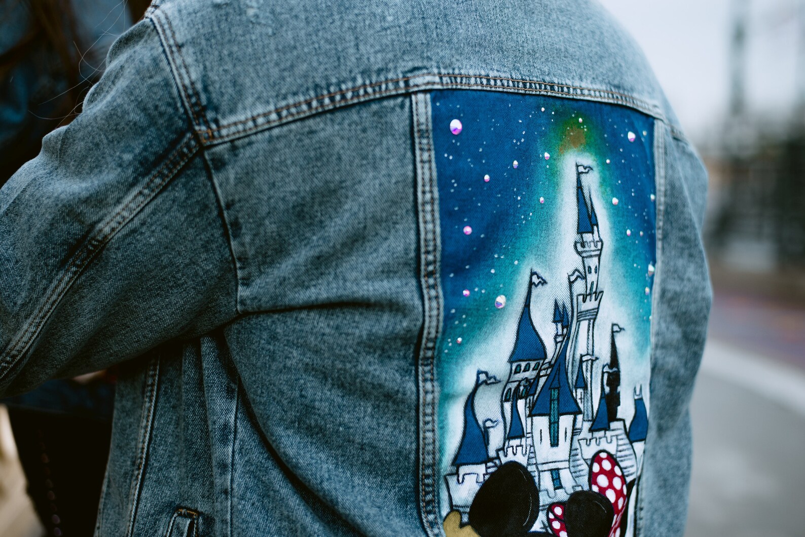 Minnie and Mickey Mouse With Castle Painted Oversize Vintage - Etsy