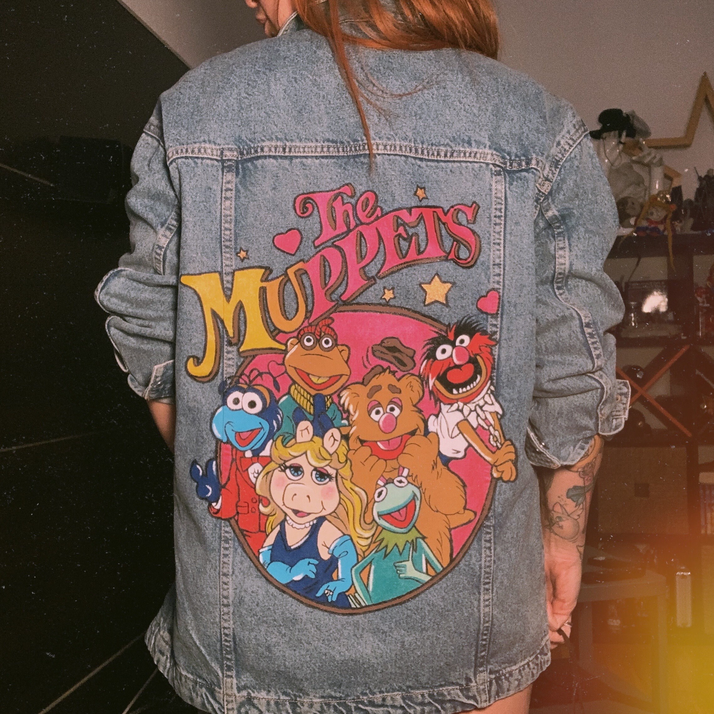 The Muppets Handmade Painted Oversize Vintage Style Denim Jacket - Etsy
