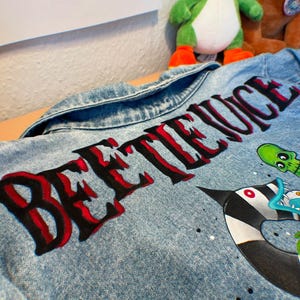 Beetlejuice Handmade Painted Oversize Vintage Style Denim Jacket - Etsy