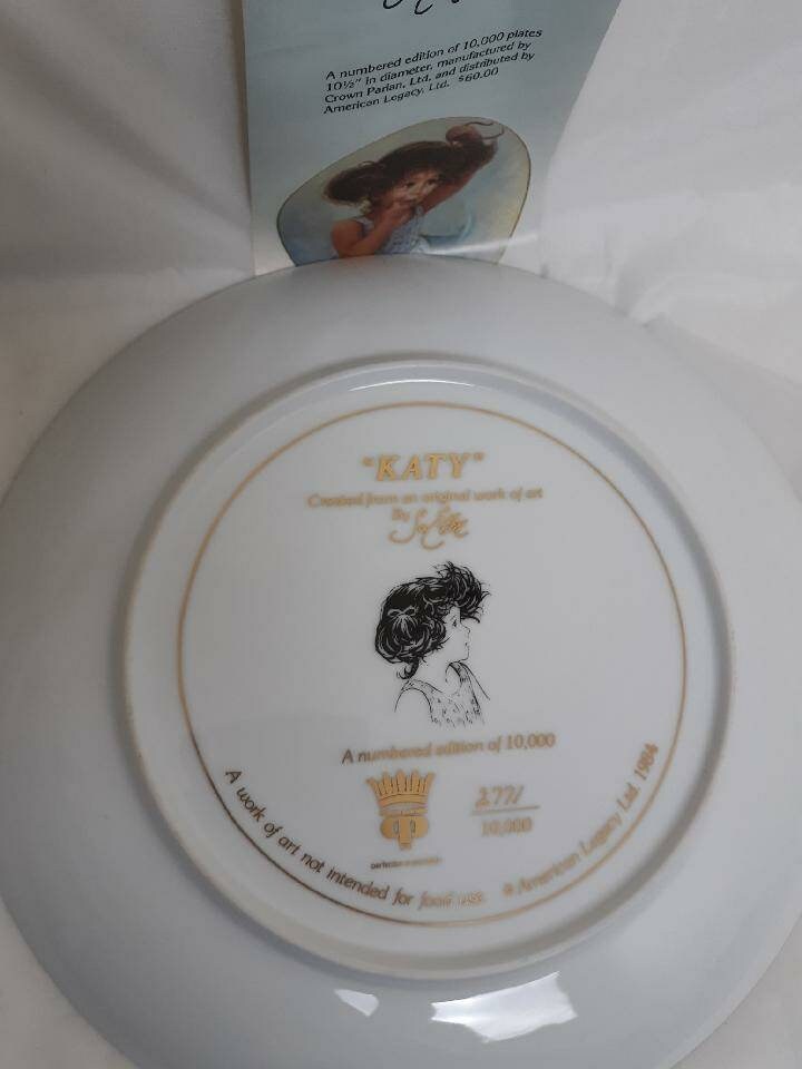 Katy By Sue Etem. American Legacy 1984. Gold Rim Around Plate | Etsy