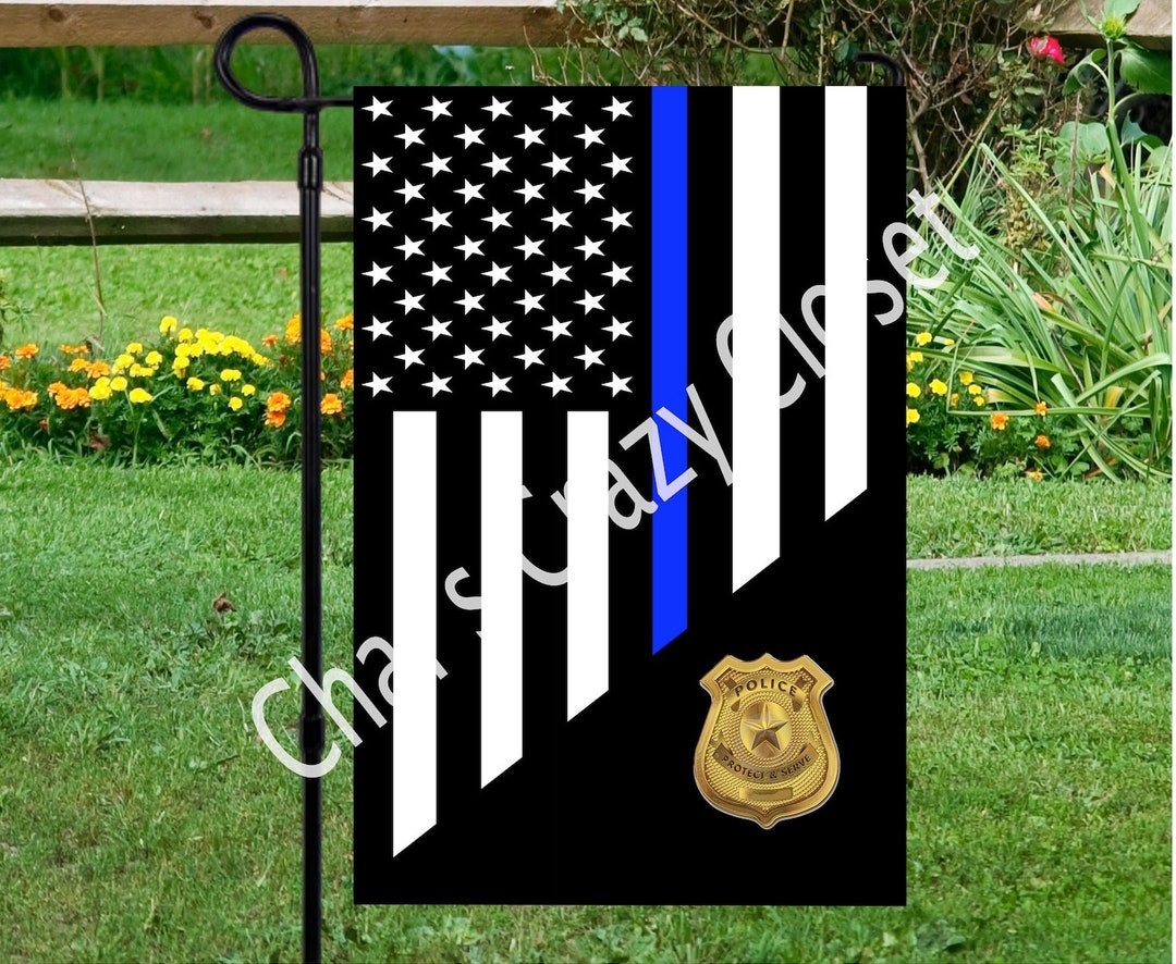 Police Thin Blue Line GARDEN FLAG - Etsy