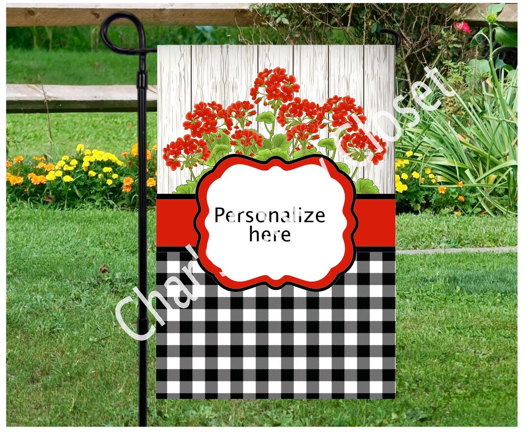Geranium Plaid PNG Garden Flag Design, Instant Download, Sublimation ...