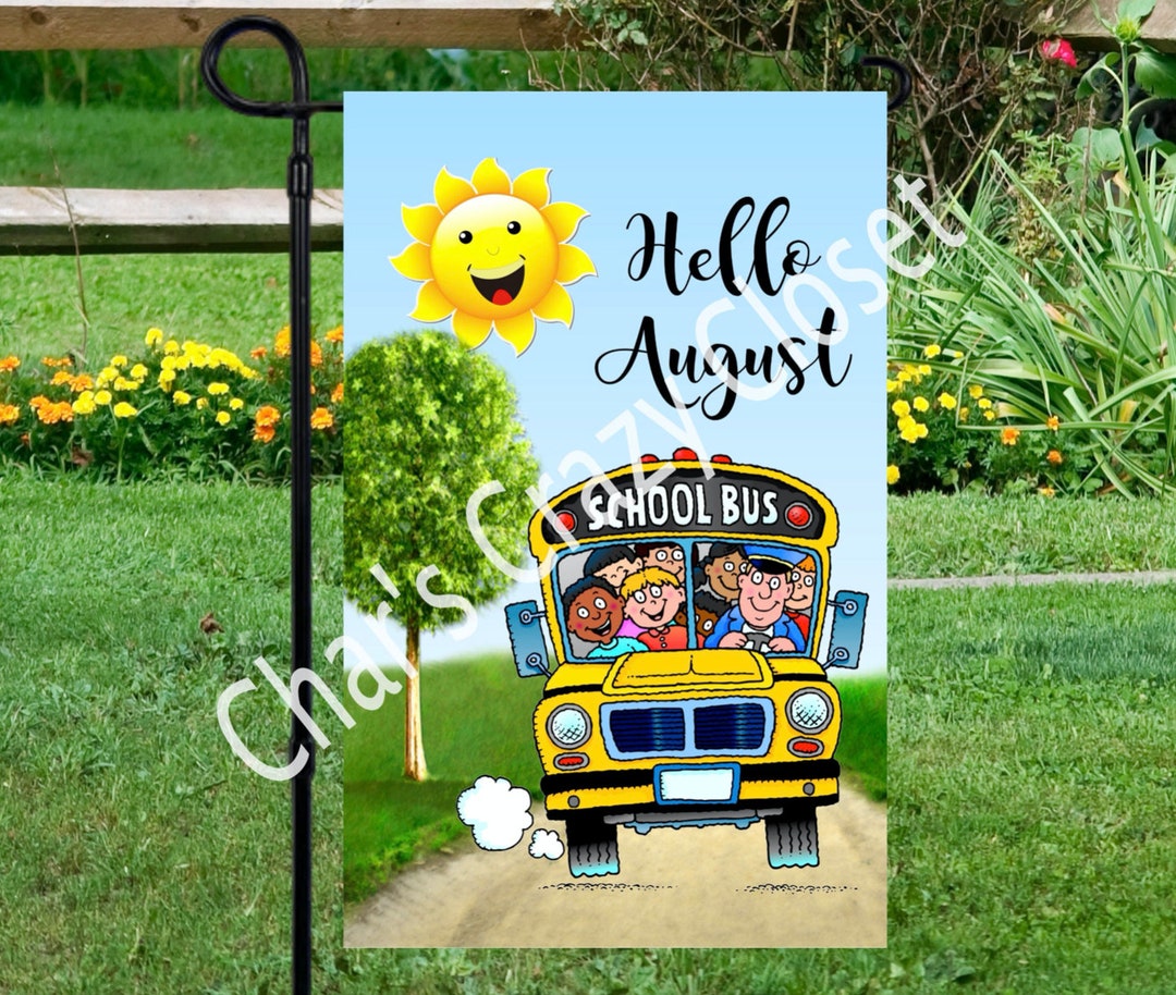 Hello August GARDEN Flag/metal Sign - Etsy