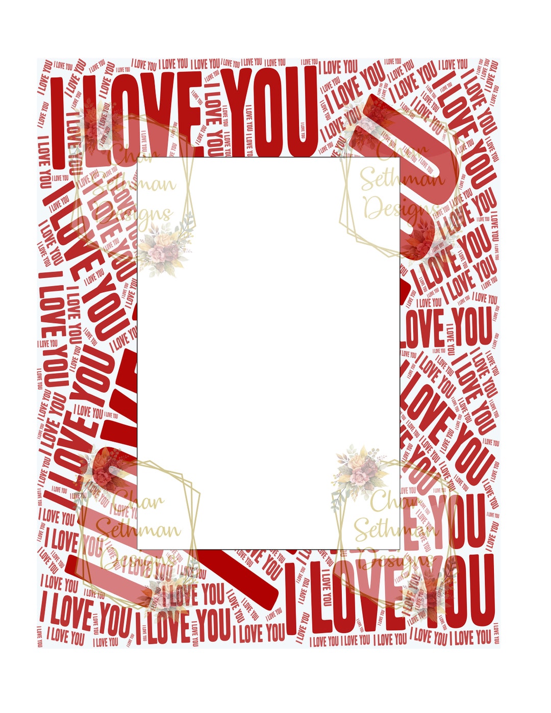 I Love You Frame Sublimation PNG Instant Download - Etsy