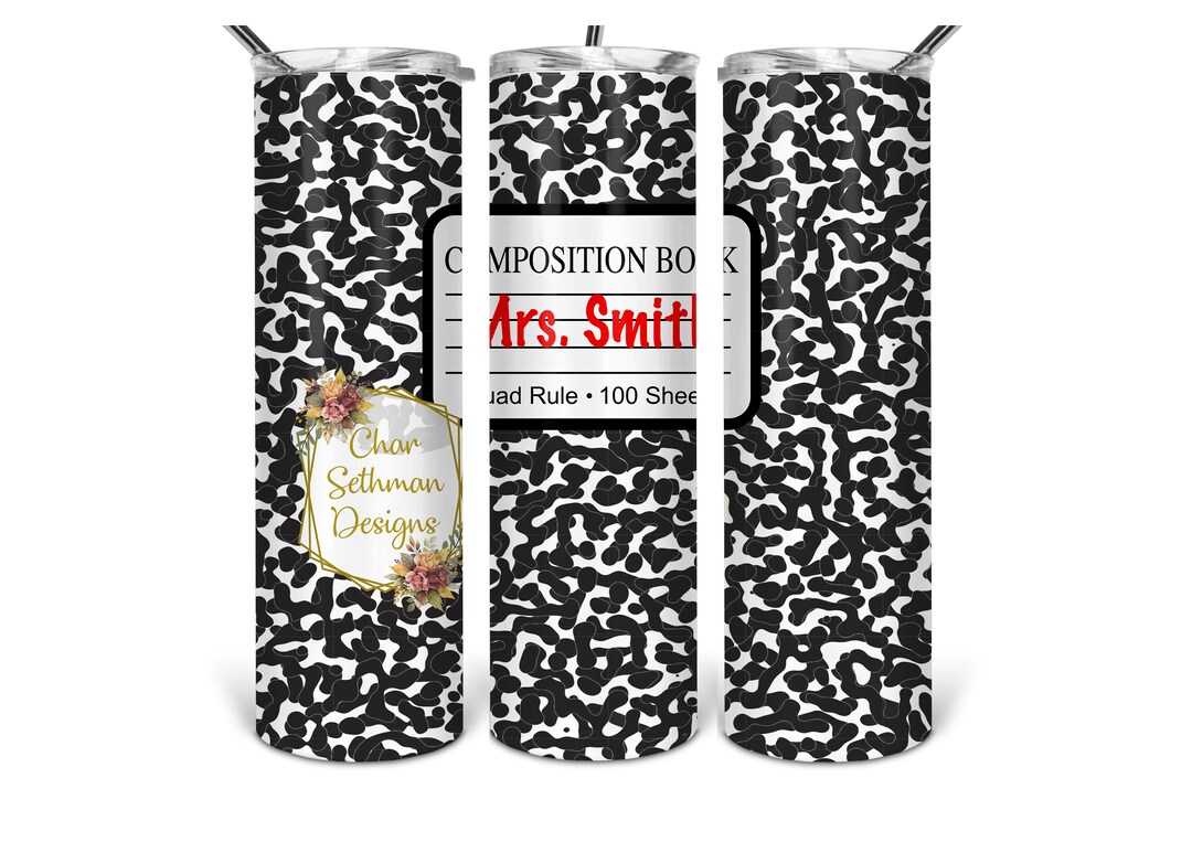 COMPOSITION BOOK TUMBLER Sublimation Design, Png Design, 300 Dpi ...