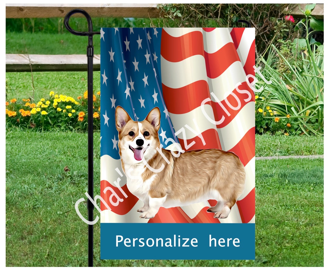 Patriotic Corgi PNG Garden Flag Design, Instant Download, Sublimation ...