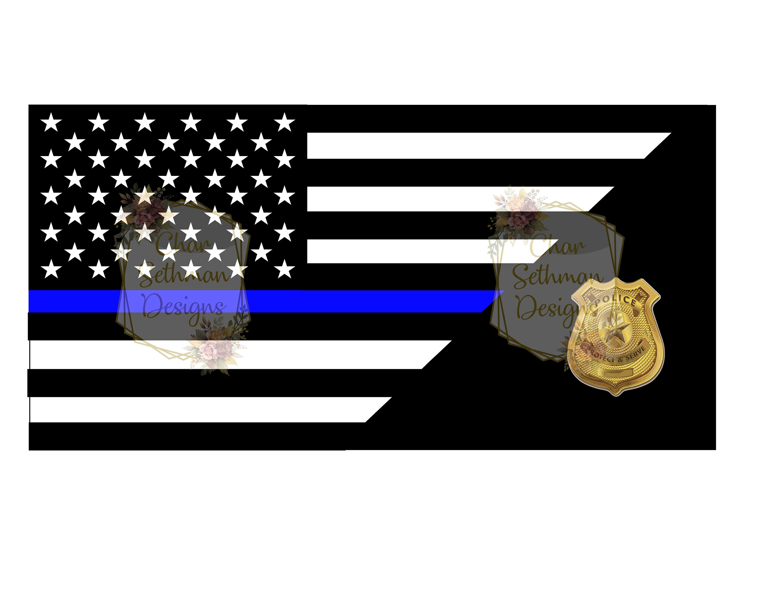 Police thin blue line License Plate design SUBLIMATION PNG | Etsy