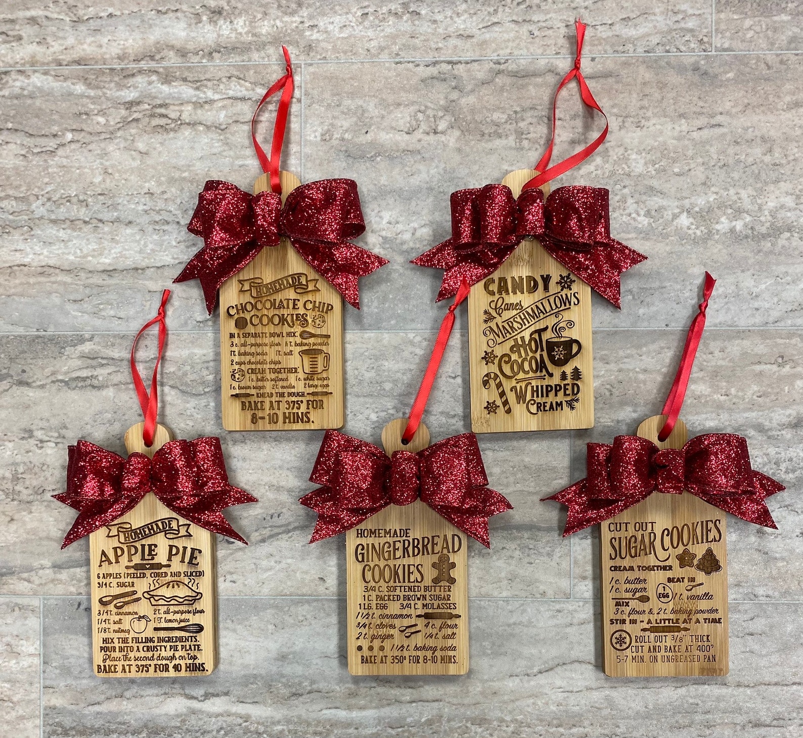 Mini Wooden CUTTING BOARD Engraved Christmas ORNAMENT Tiered - Etsy