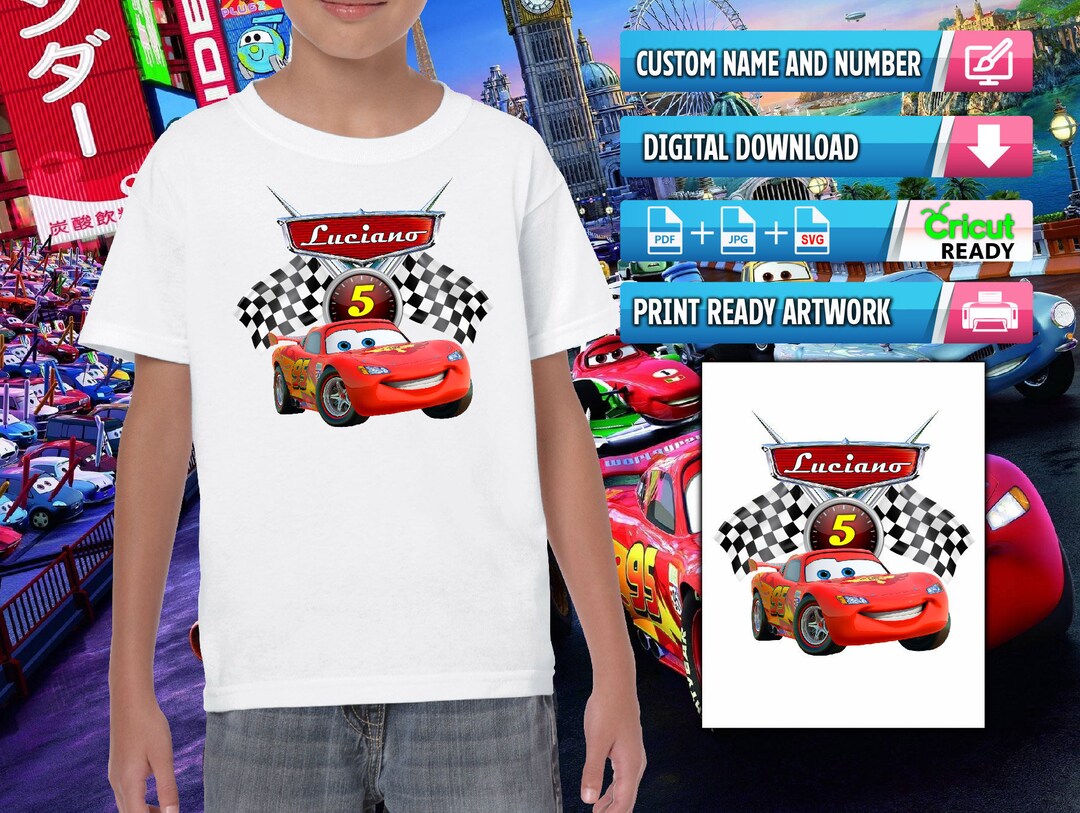 Cars Birthday Shirt, Cars Party Shirt - Digital File for DIY, Cricut ...