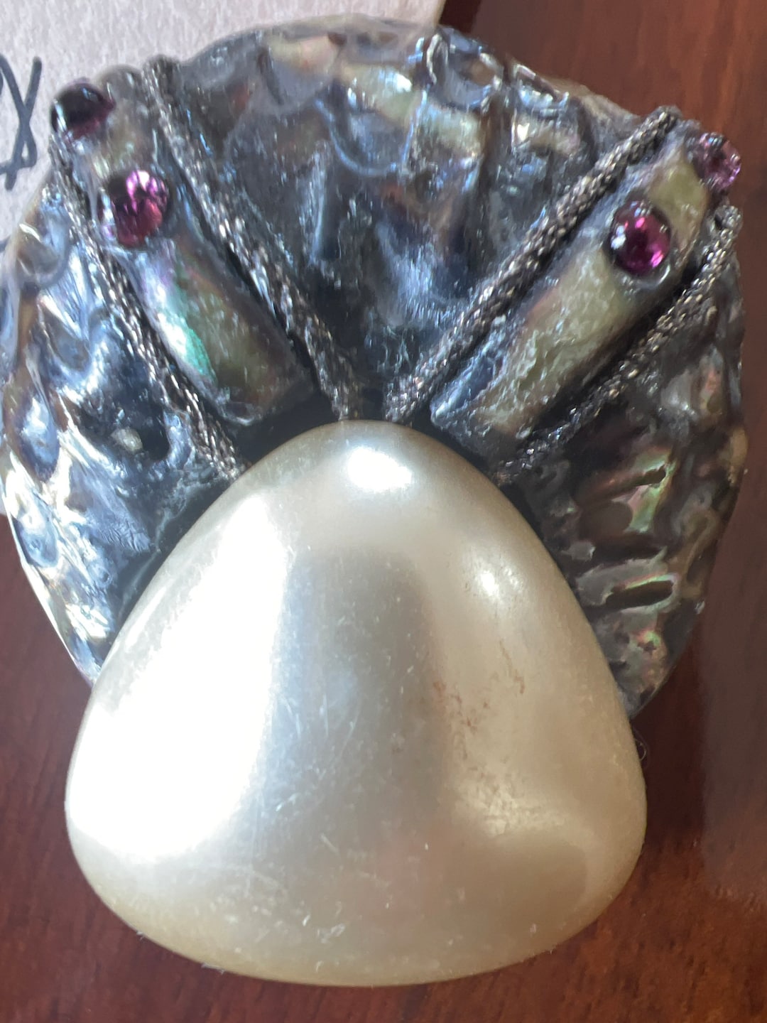 Mickie Ravitz Vintage Pearl and Amethyst Brooch Pin - Etsy