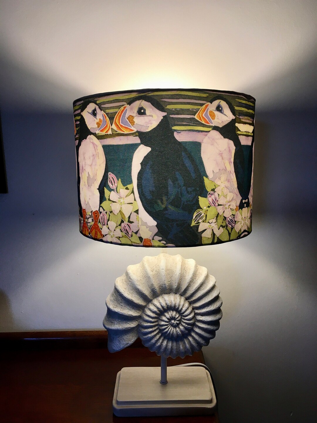 PUFFINS Drum Lampshade 3 Sizes Available. Batik Design - Etsy