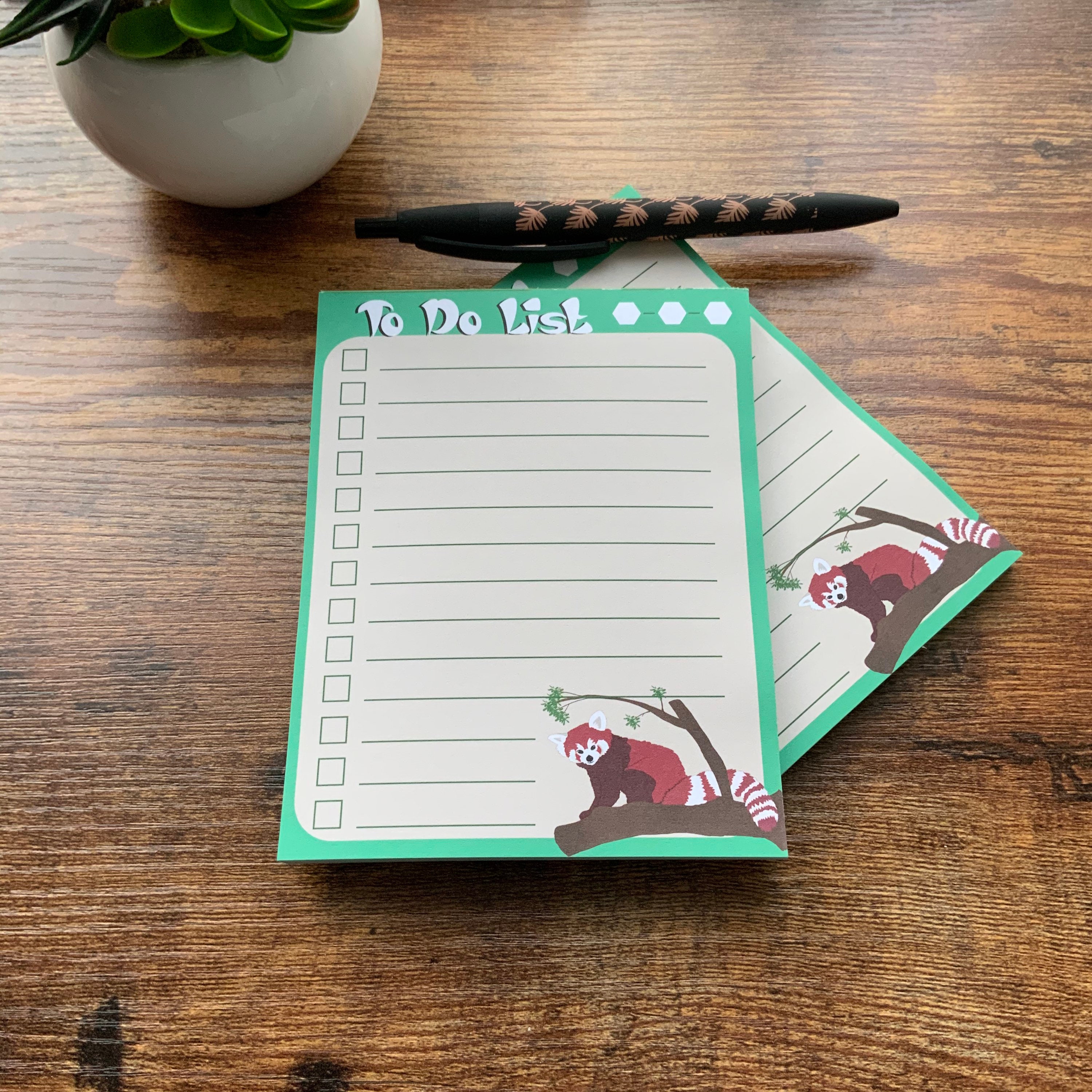 To Do List Red Panda Notitieblok - Etsy
