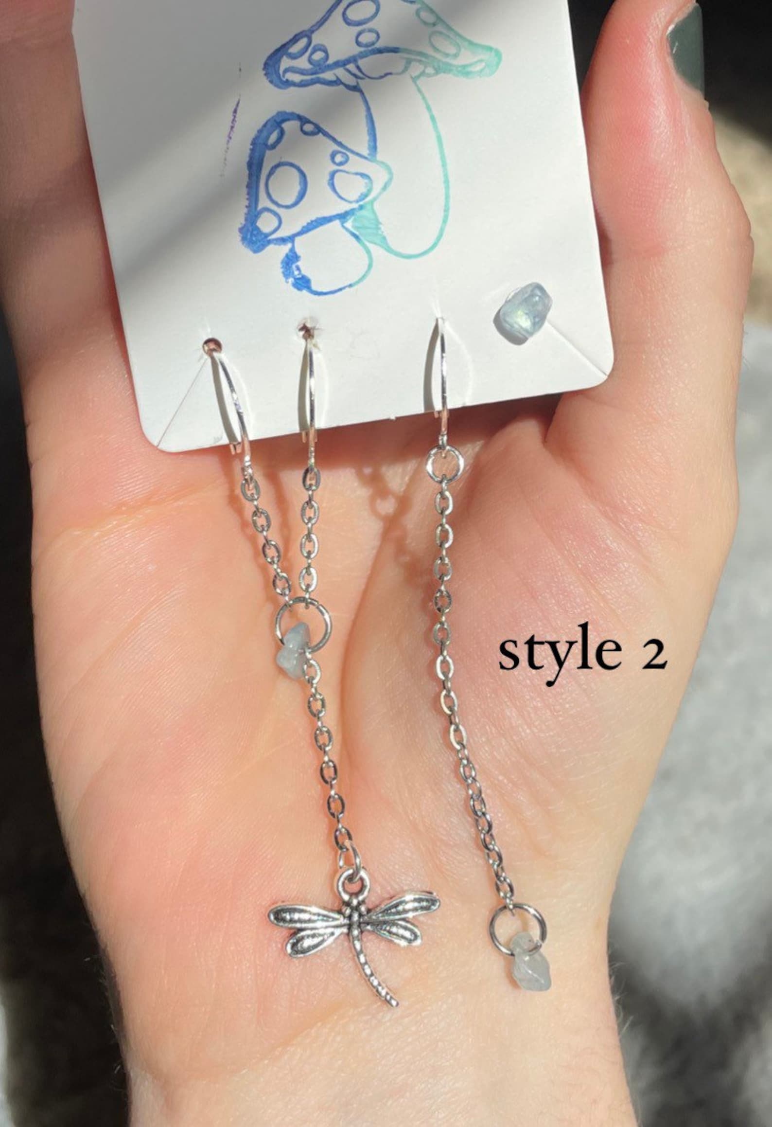 Crystal Chain Earring Set for Double Pierced Ears Crystal - Etsy