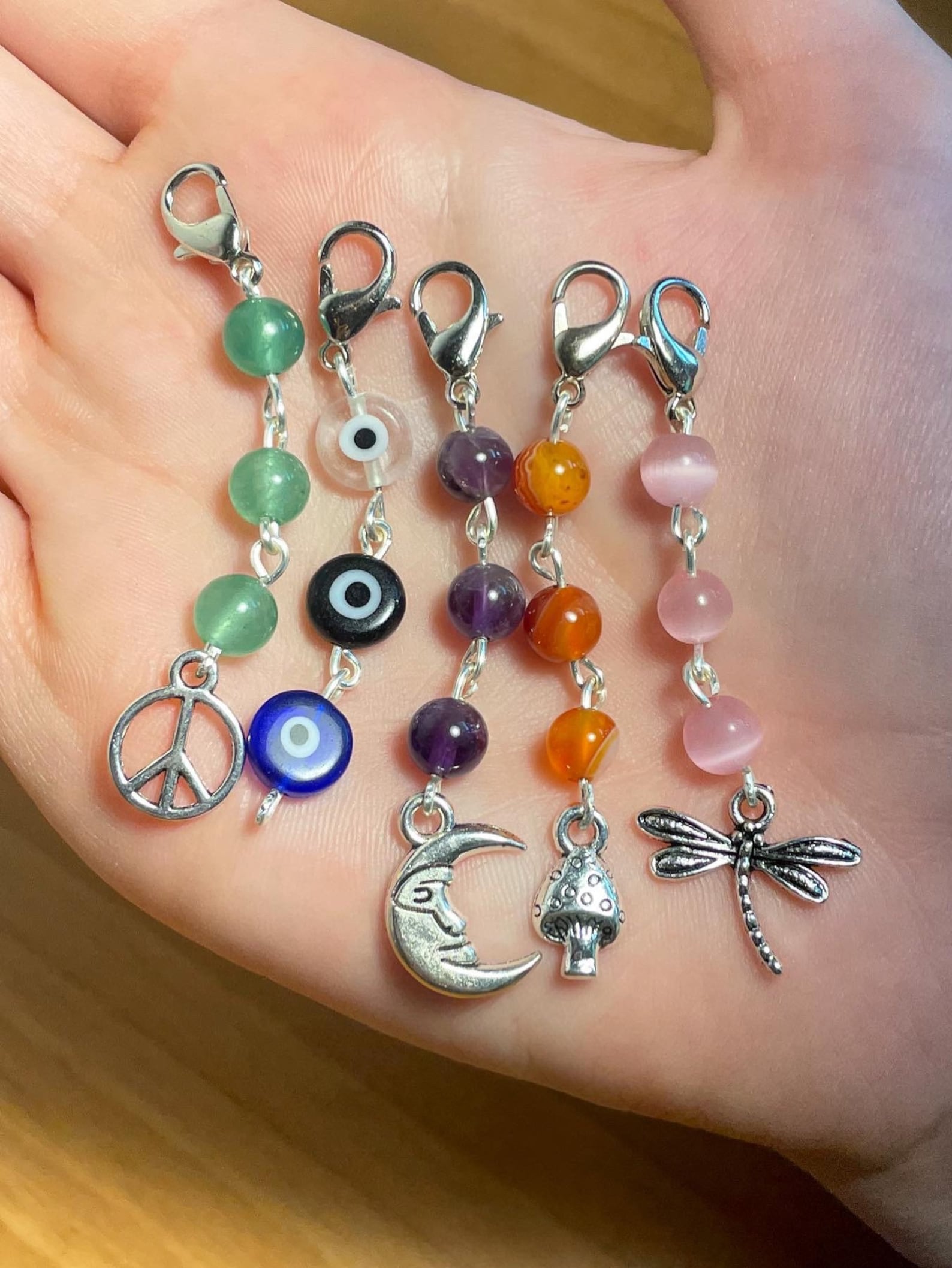 Dainty Crystal Keychains and Phone Charms Healing Evil Eye - Etsy