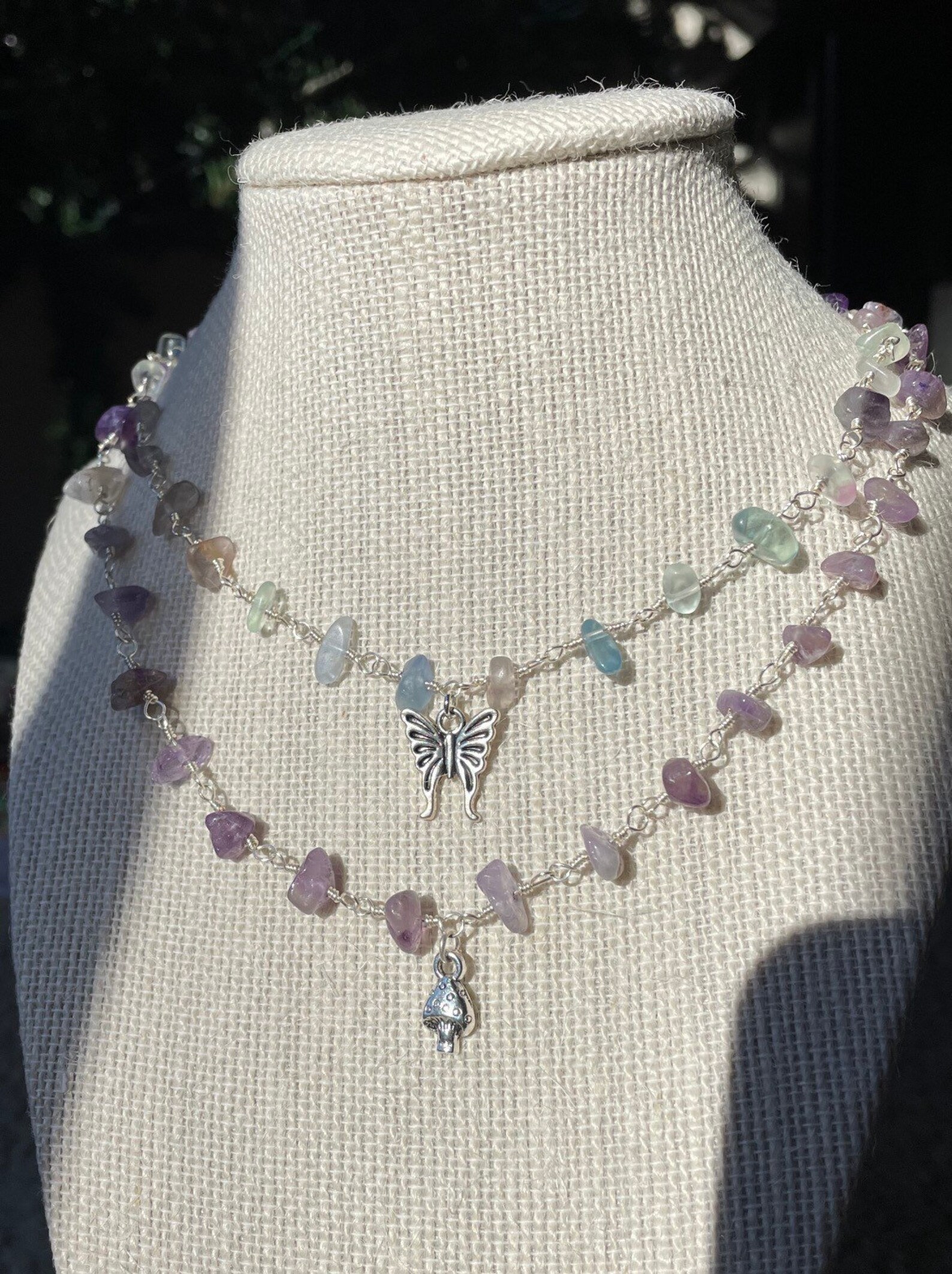 Silver Crystal Chip Necklaces Crystal Chainlink Necklace - Etsy