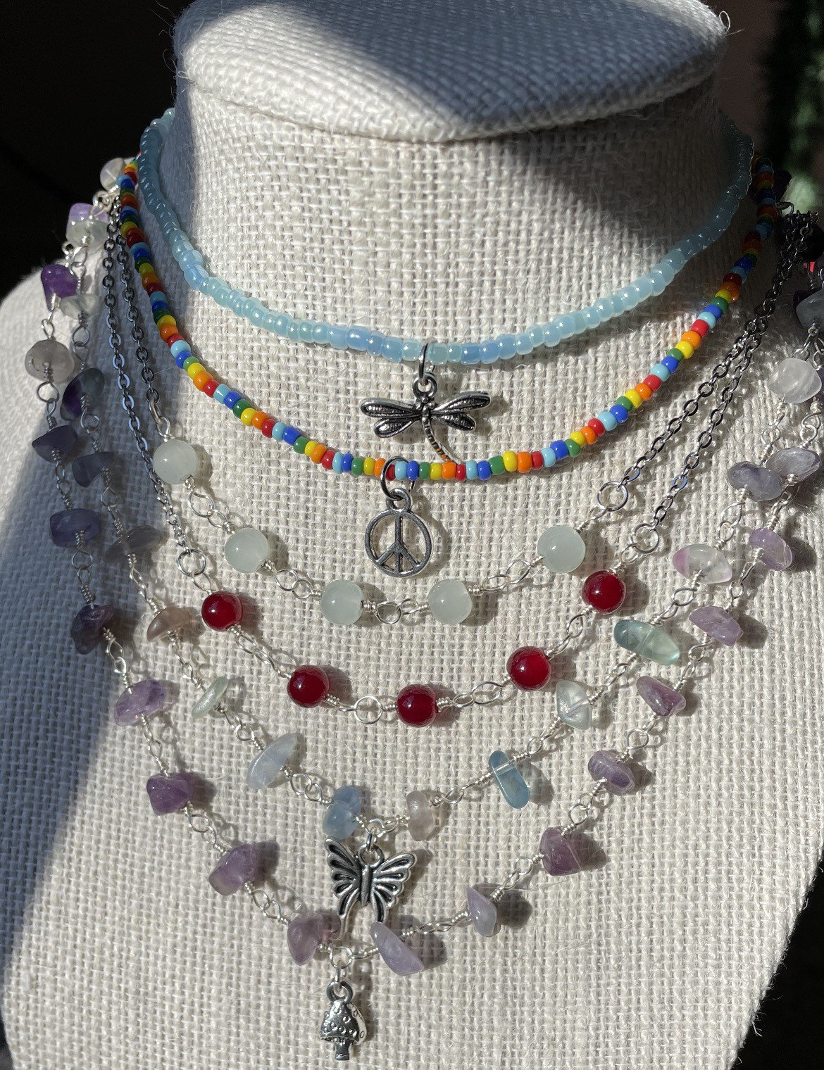 Silver Crystal Chip Necklaces Crystal Chainlink Necklace - Etsy