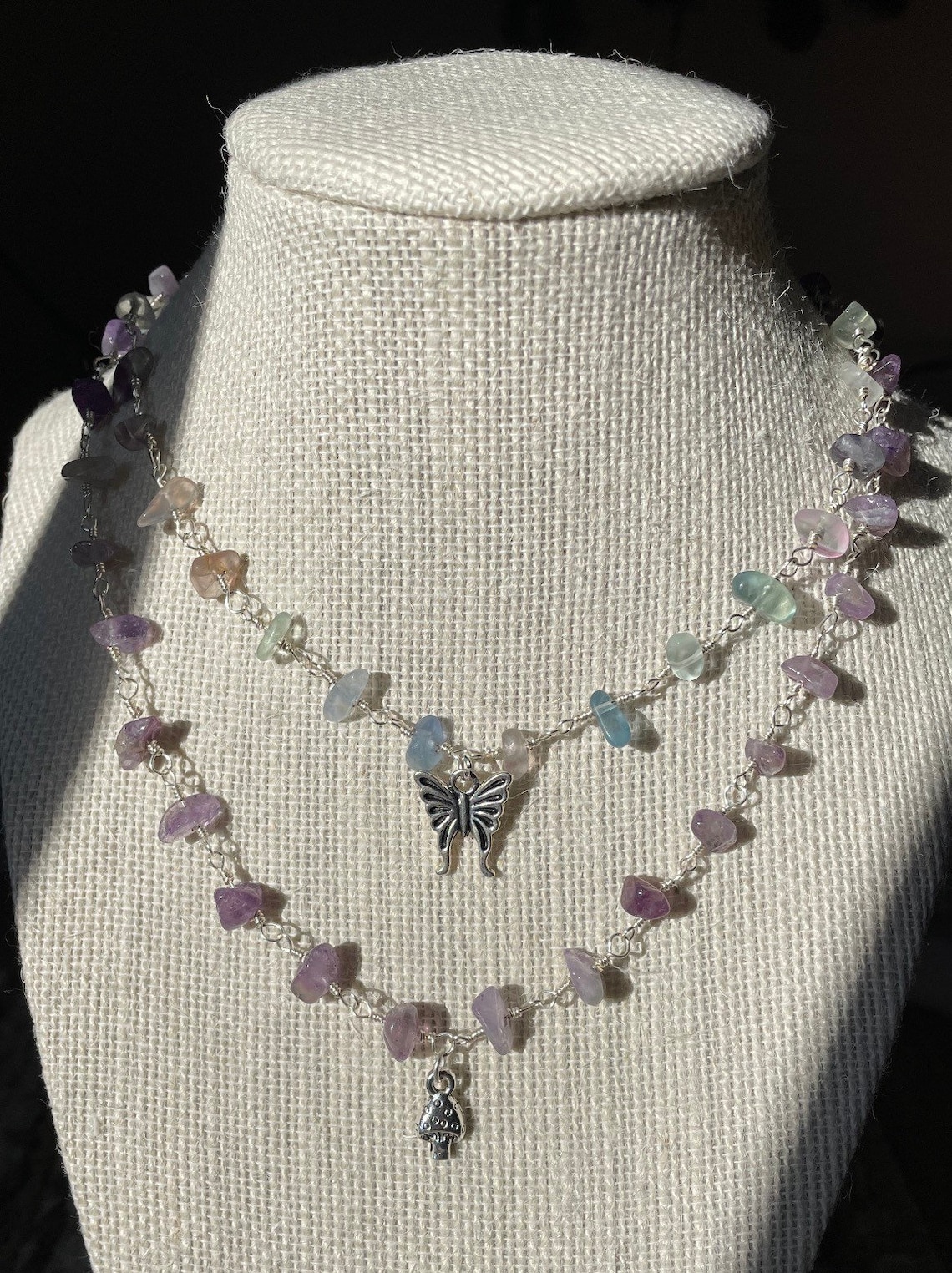 Silver Crystal Chip Necklaces Crystal Chainlink Necklace - Etsy