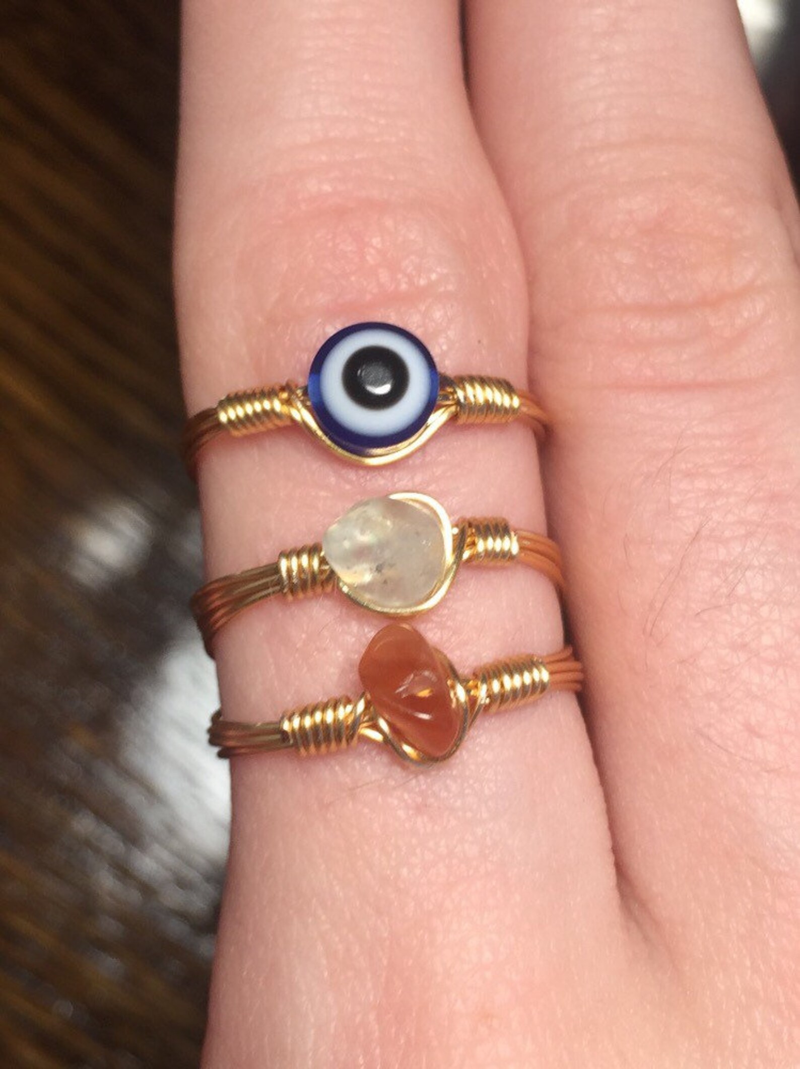 Evil Eye Wire Rings Evil Eye Protection Rings Spiritual | Etsy
