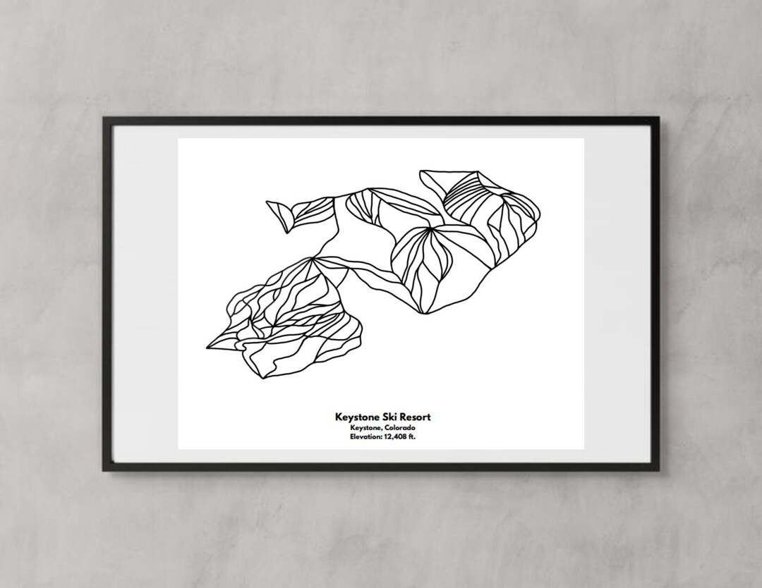 Keystone Ski Resort Trail Map Minimalist Print - Digital Download - Etsy