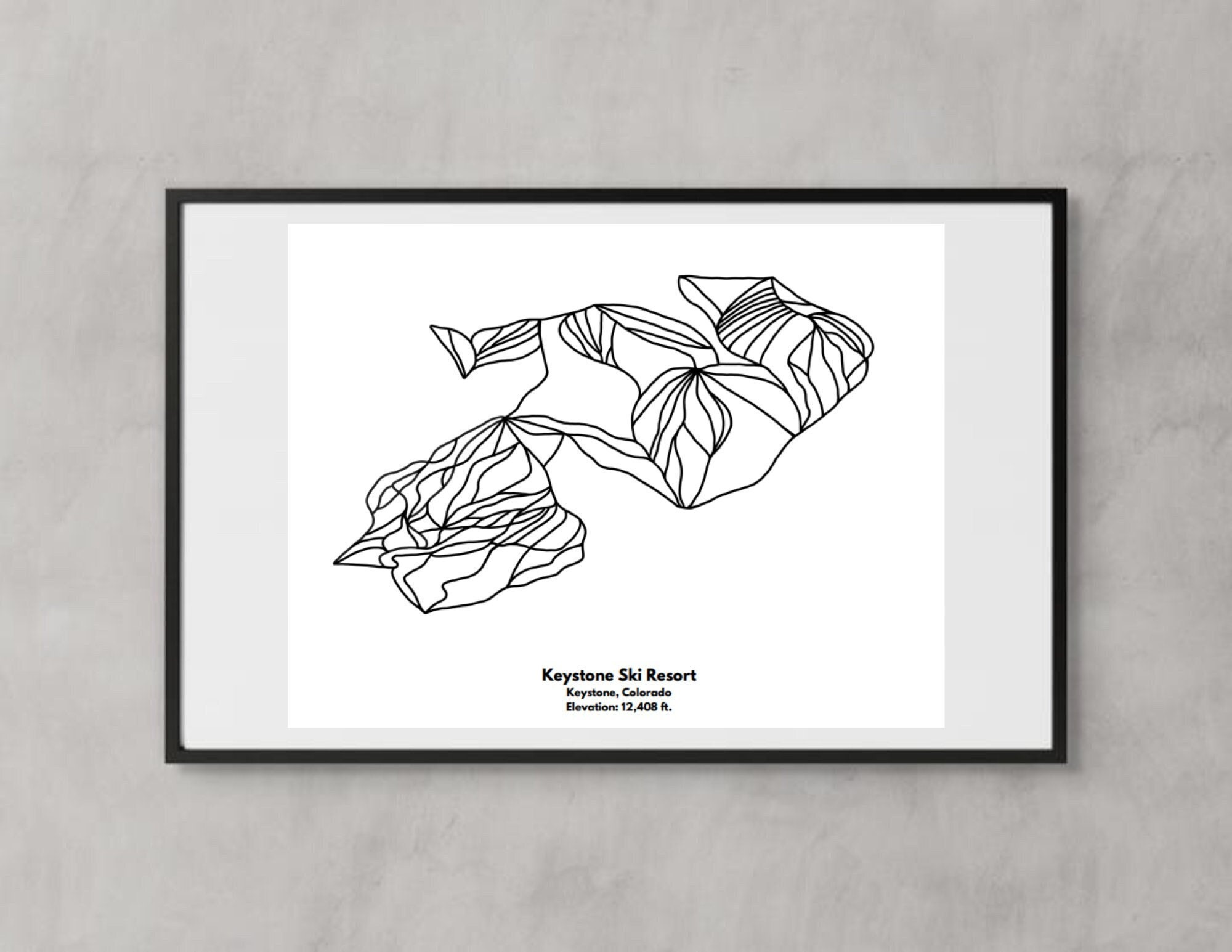 Keystone Ski Resort Trail Map Minimalist Print - Digital Download - Etsy