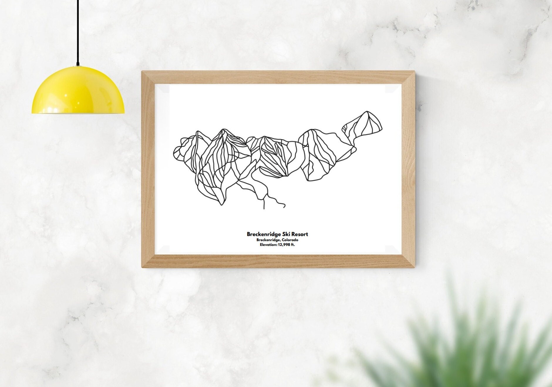 Breckenridge Resort Ski Trail Map Minimalist Print - Digital Download ...