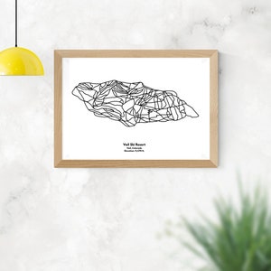 Vail Resort Ski Trail Map Minimalist Print - Digital Download - Etsy