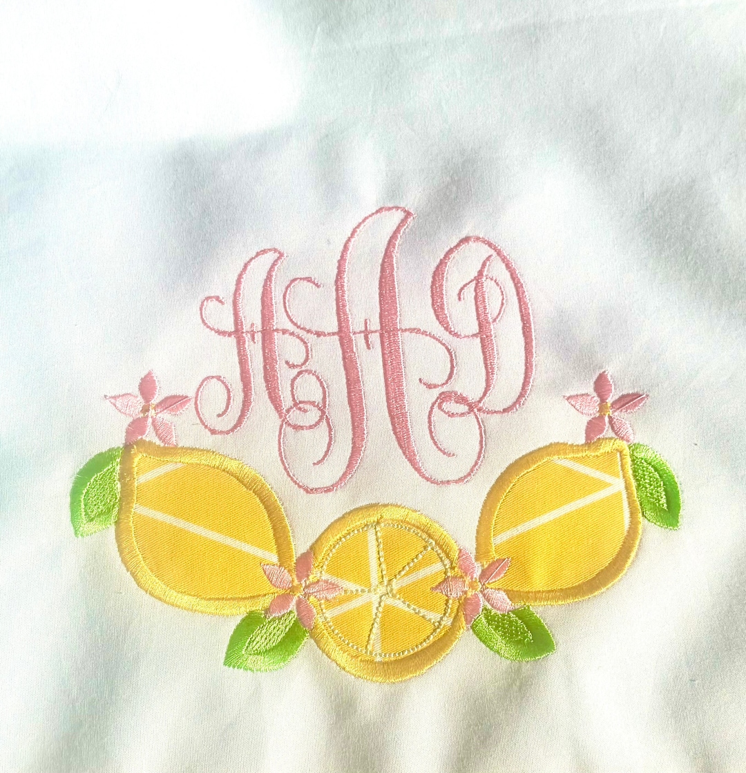 Lemon Applique Monogram Embroidery Design (digital Download) - Etsy