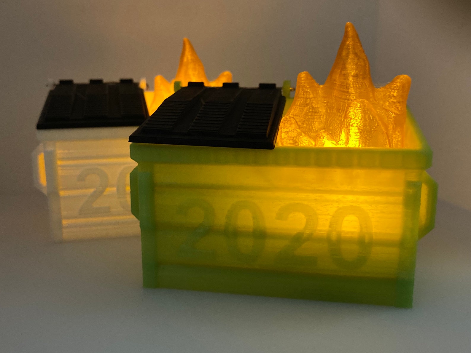 2020 Dumpster Fire Lit Ornament 3D Printed With LED Light | Etsy