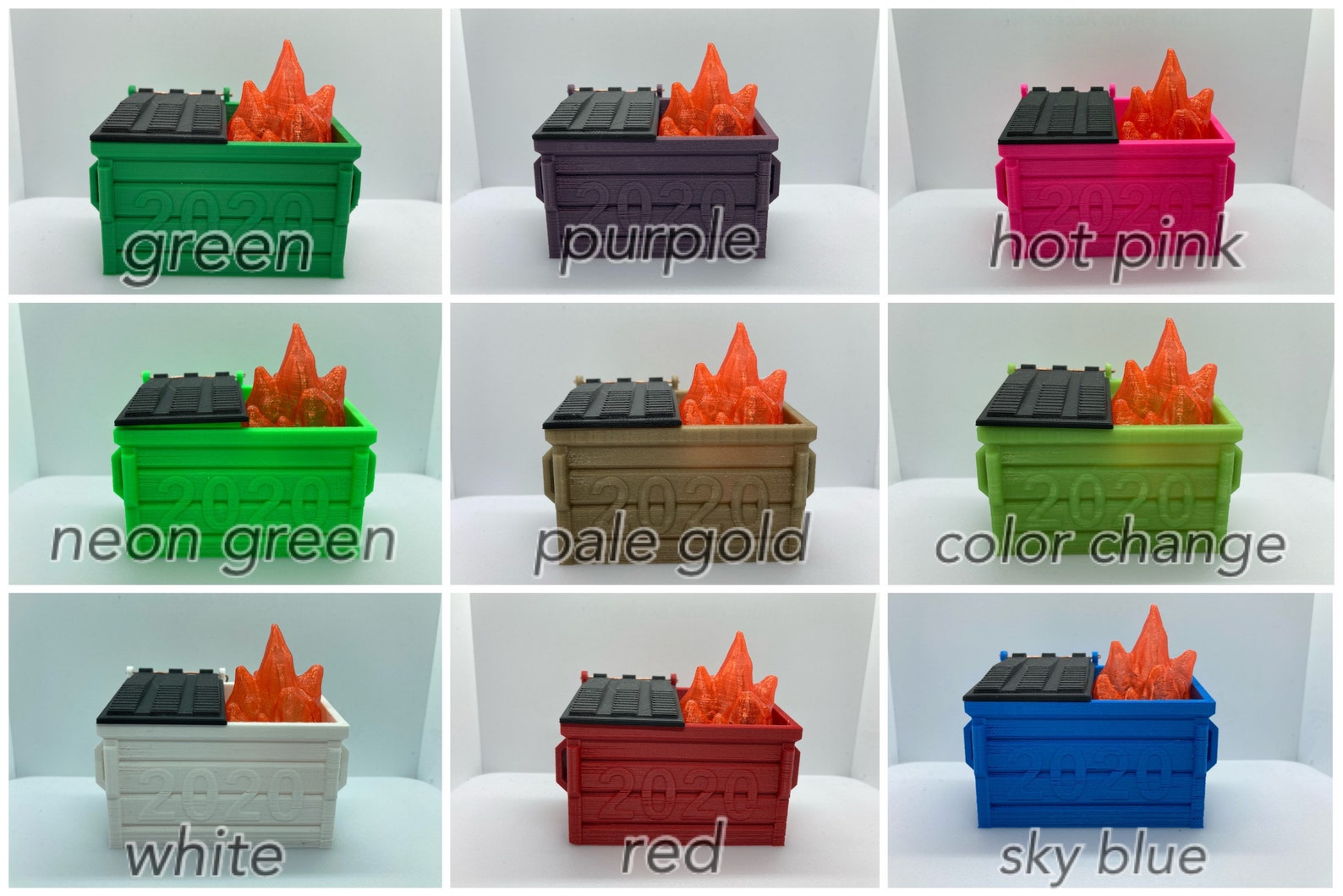 2020 Dumpster Fire Lit Ornament 3D Printed With LED Light | Etsy