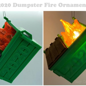 2020 Dumpster Fire Lit Ornament, 3D Printed With LED Light - Etsy