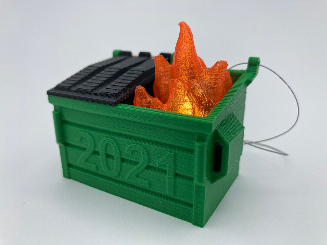 2021 Dumpster Fire Ornament, 3D Printed With LED Light - Etsy