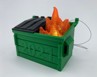 2020 Dumpster Fire Lit Ornament, 3D Printed With LED Light - Etsy