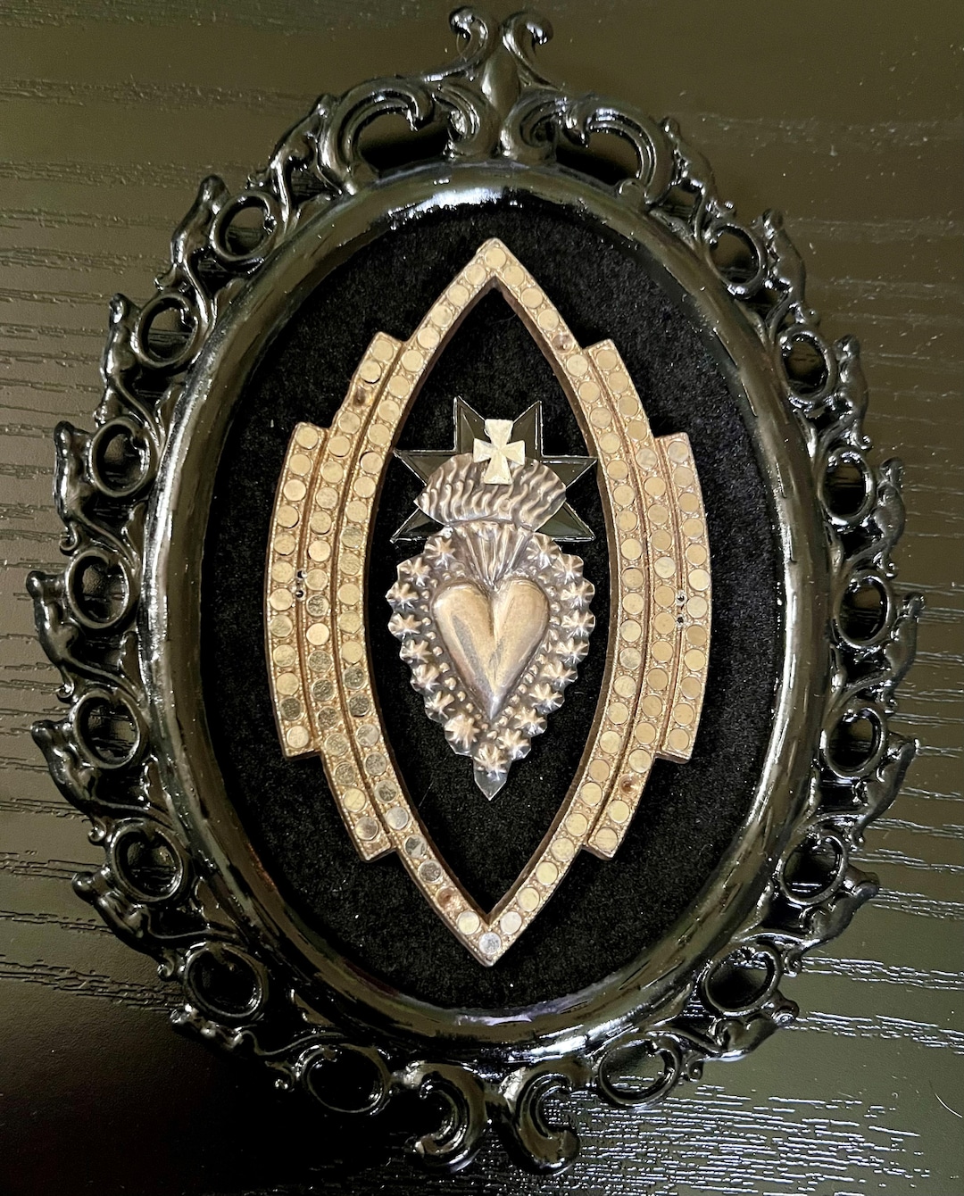 Antique Sacred Heart Ex Voto Double Framed With Vintage Frames - Etsy