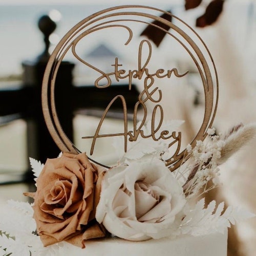 Personalized Wedding Cake Topper With Names and Date Custom - Etsy