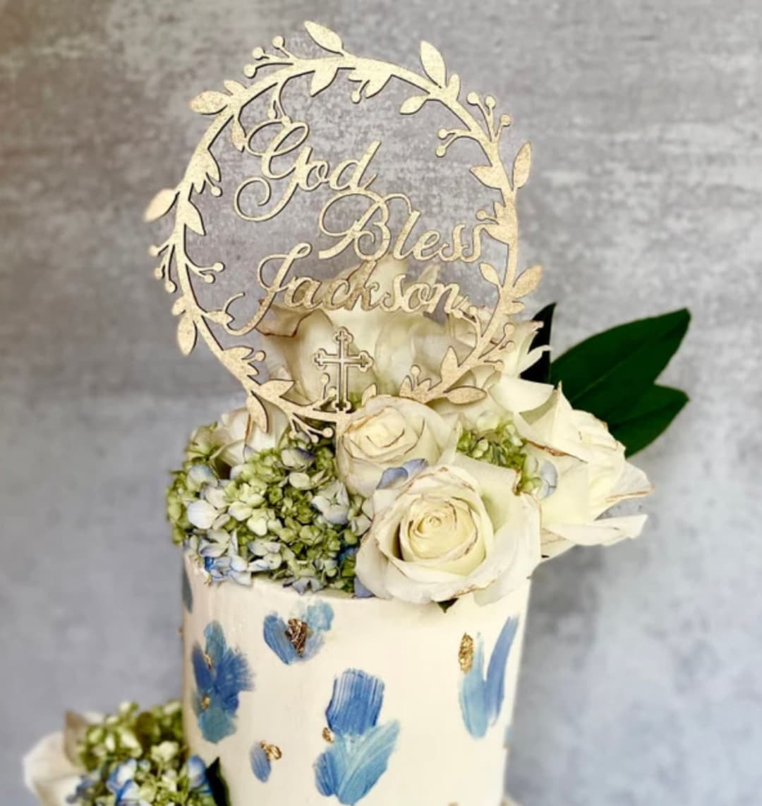 Baptism Cake Topper Personalized Christening Cake Topper God - Etsy